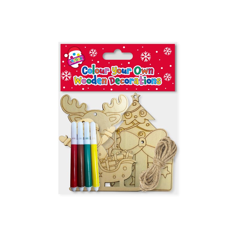 Activity XMAS Colour Your Own Wooden Decs | Tallon
